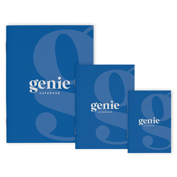genie Notebook - A4 - Saddle Stitched with Squared Corners | Snap Products
